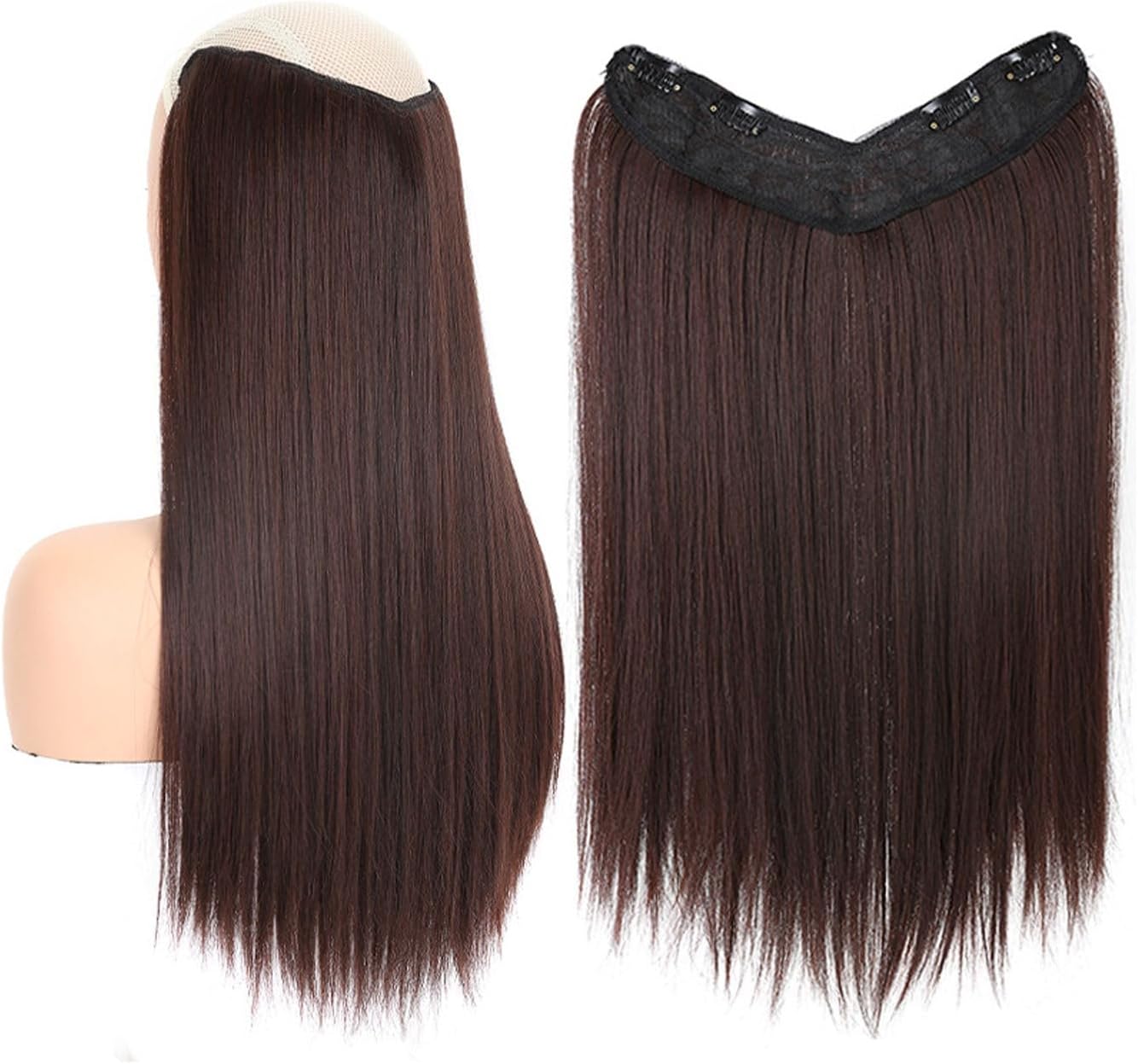 Aorsher One Piece Clip in Hair Extensions 3/4 Full Head Synthetic Hair ...