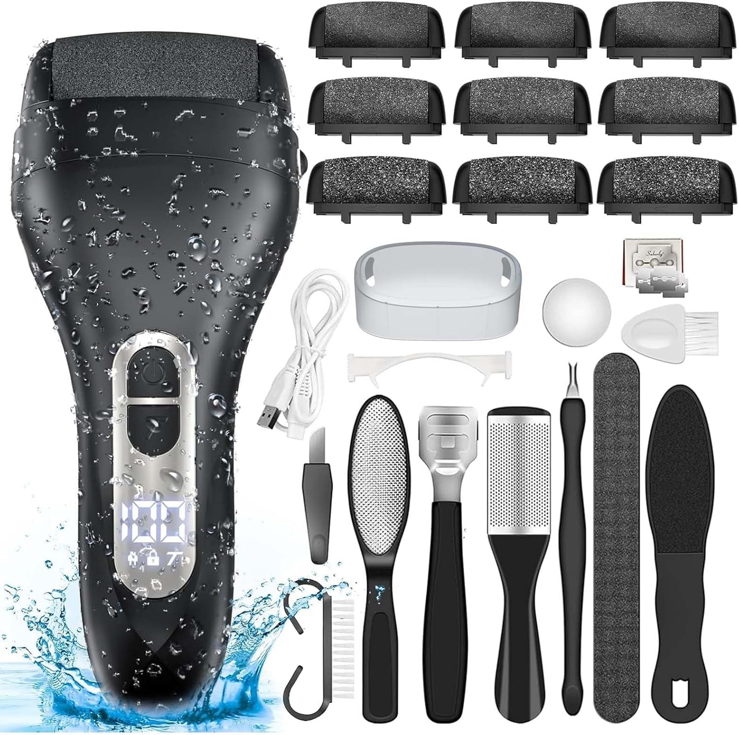 Aorsher Portable Pedicure Kit for Feet, Electric Foot File Callus ...