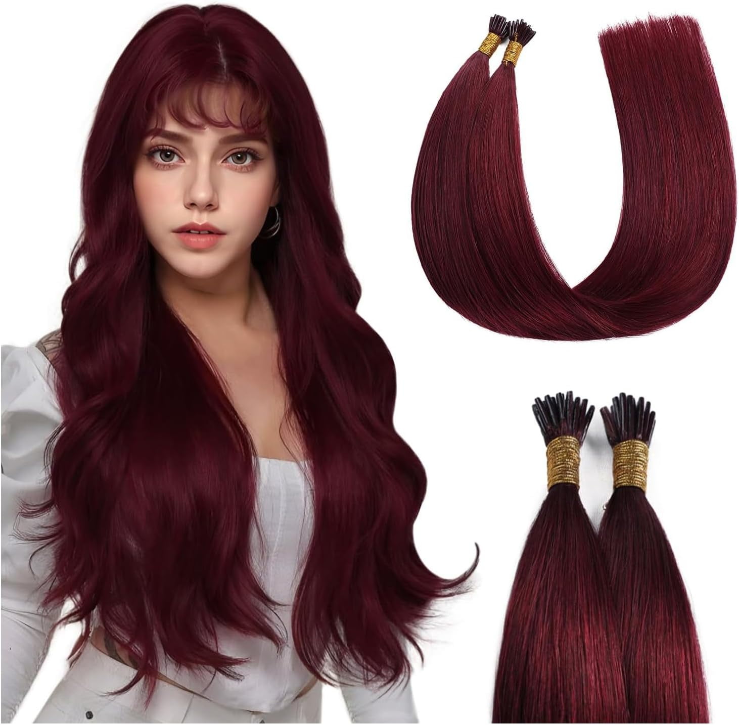 Aorsher Pre Bonded Fusion Hair Extensions Remy Keratin Beads Invisible ...