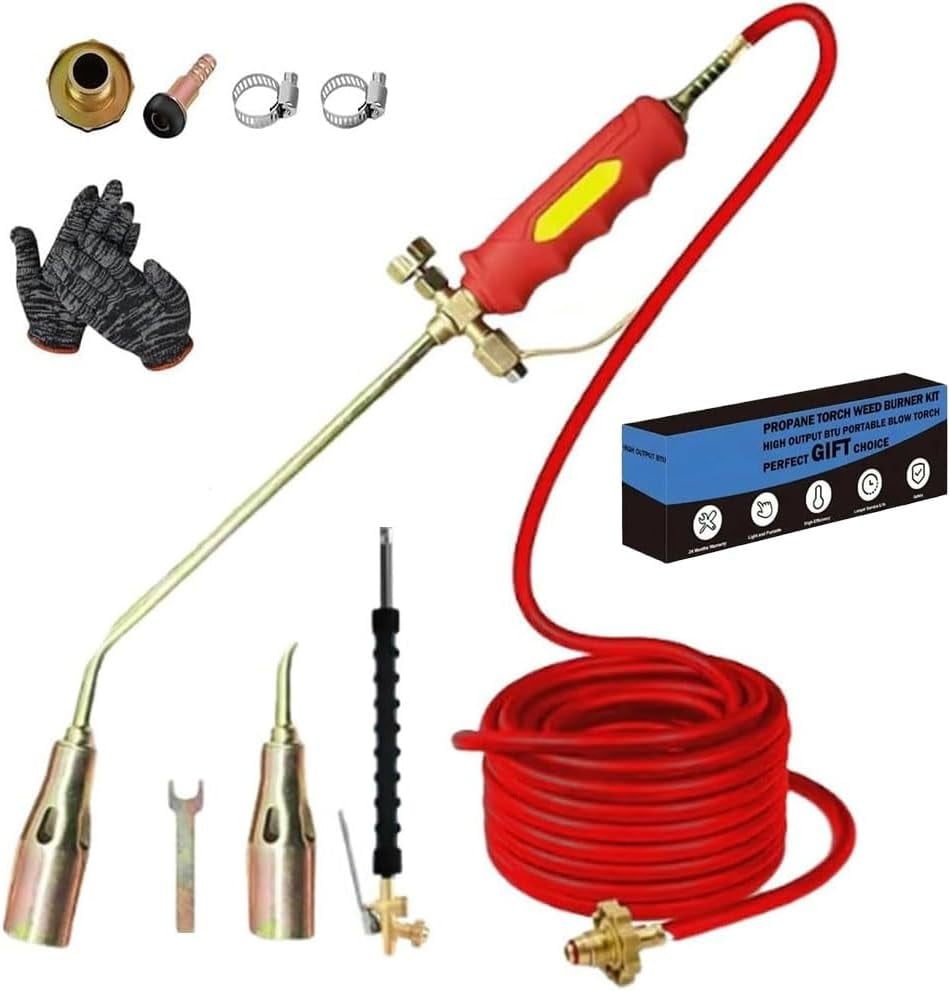 Aorsher Propane Weed Torch, 900,000 BTU Turbo Flame Thrower for Weeds ...
