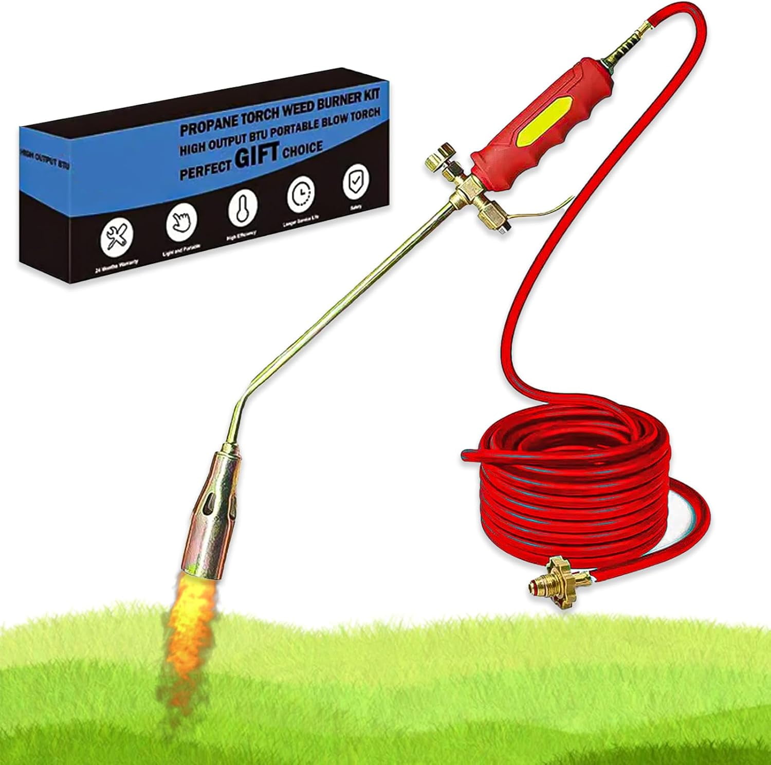 Aorsher Propane Weed Torch, Flame Thrower Weed Burner Torch for Propane ...