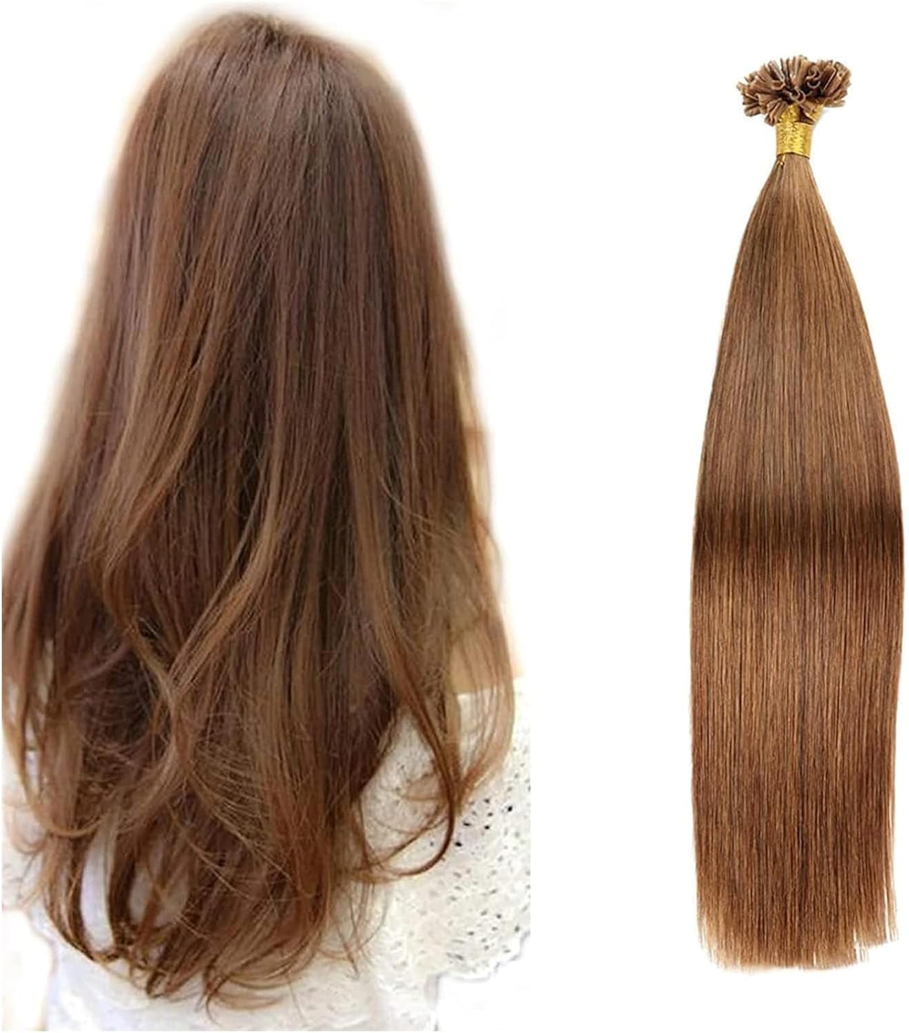 Aorsher U-Shaped Pre-Bonded Remy Human Hair Extensions, 100 Strands Per ...