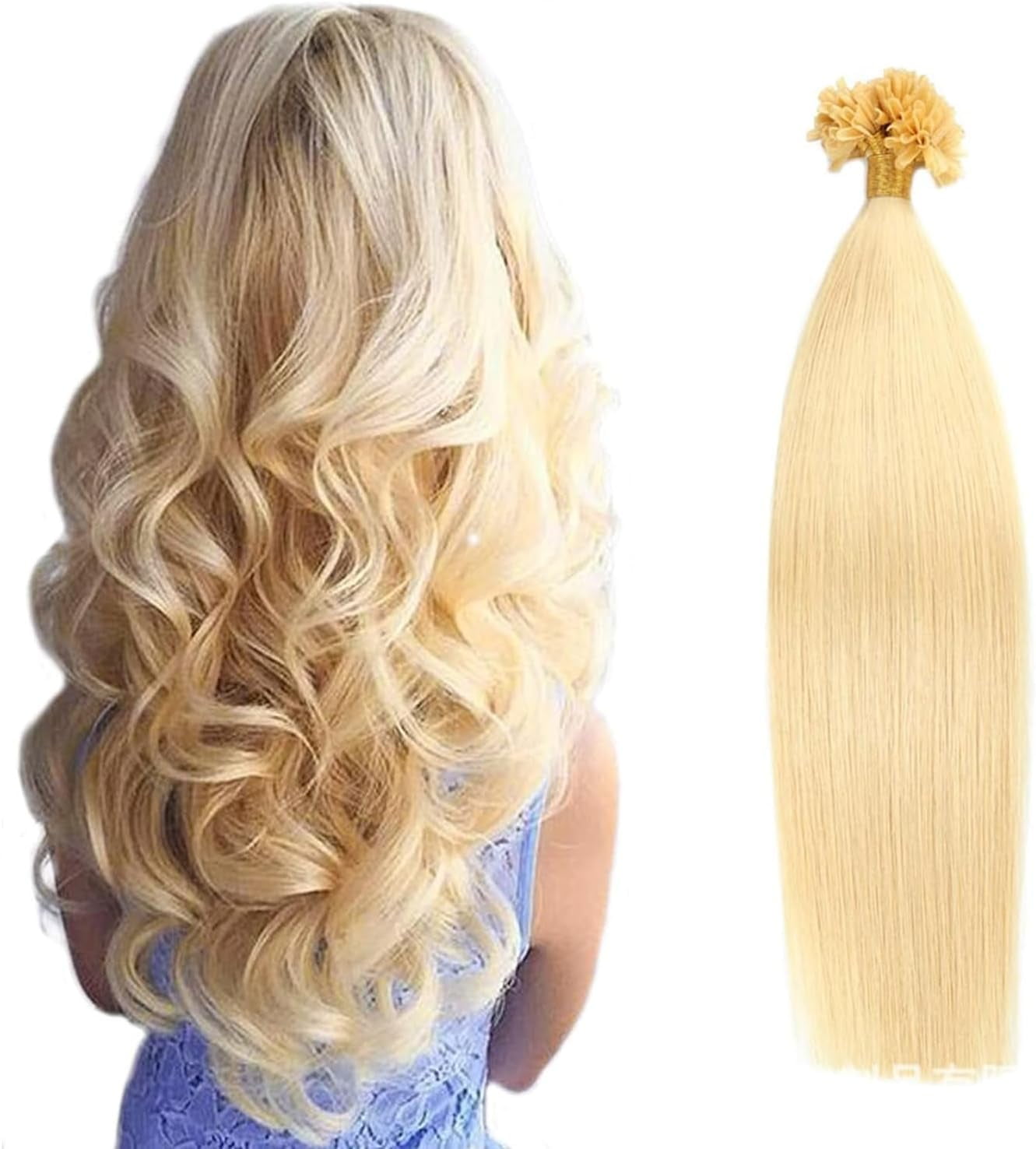 Aorsher U-Shaped Pre-Bonded Remy Human Hair Extensions, 100 Strands Per ...