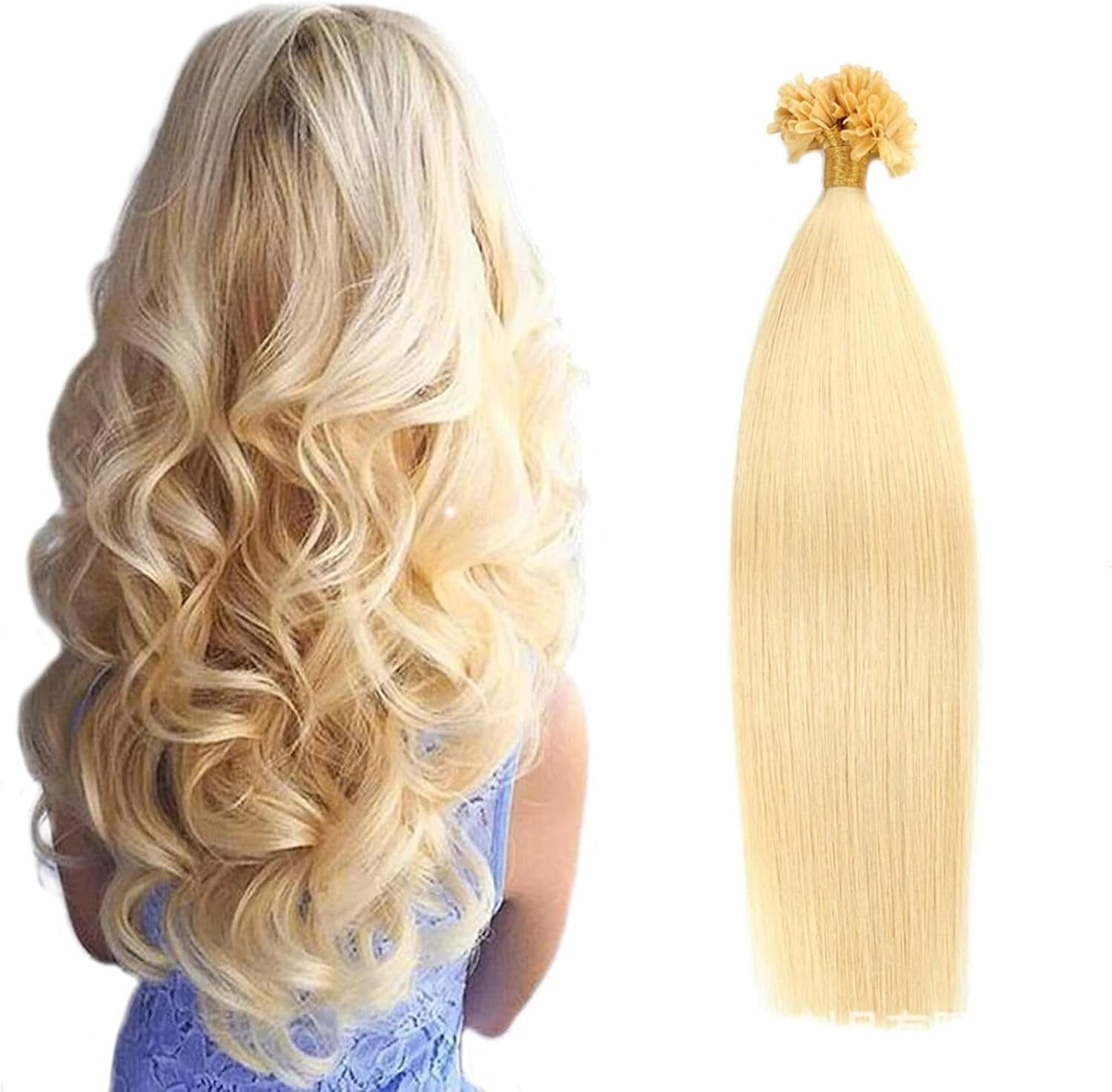 Aorsher U-Shaped Pre-Bonded Remy Human Hair Extensions, 100 Strands Per ...