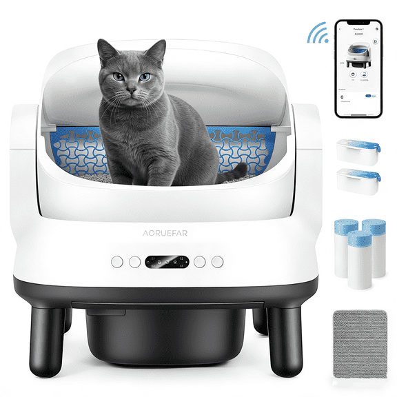 Automatic Cat Litter Box AI-Camera Waste Analysis Auto Odor-Control ...