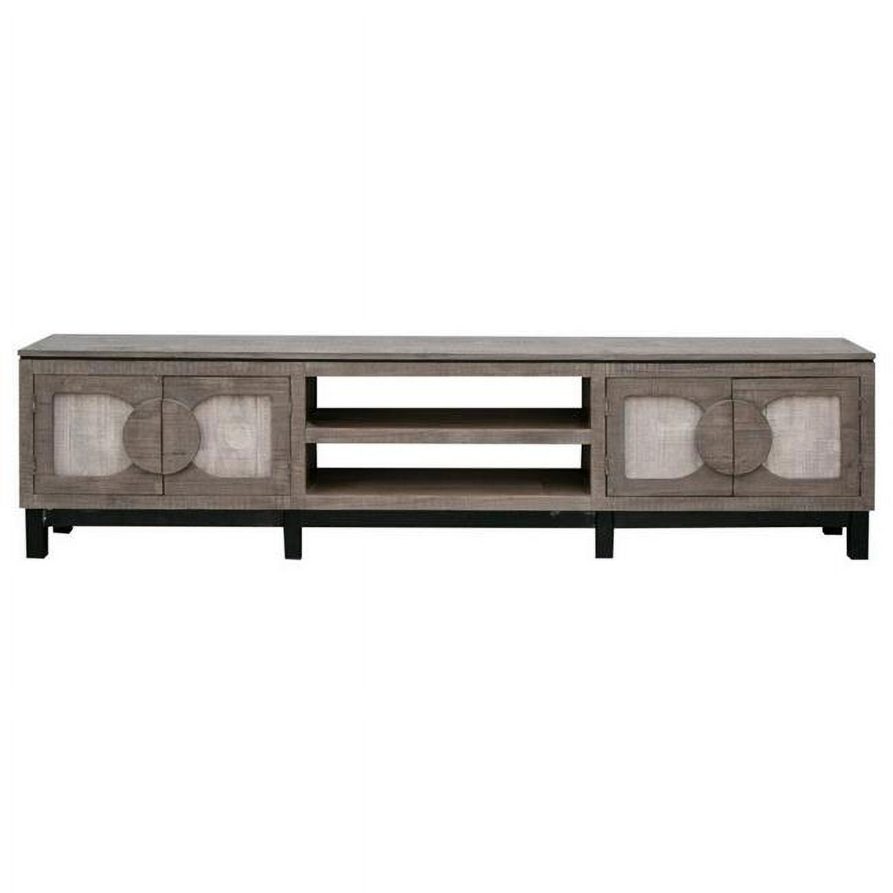 Aose 93 Inch TV Media Entertainment Console - Shelves - Solid Gray Pine ...
