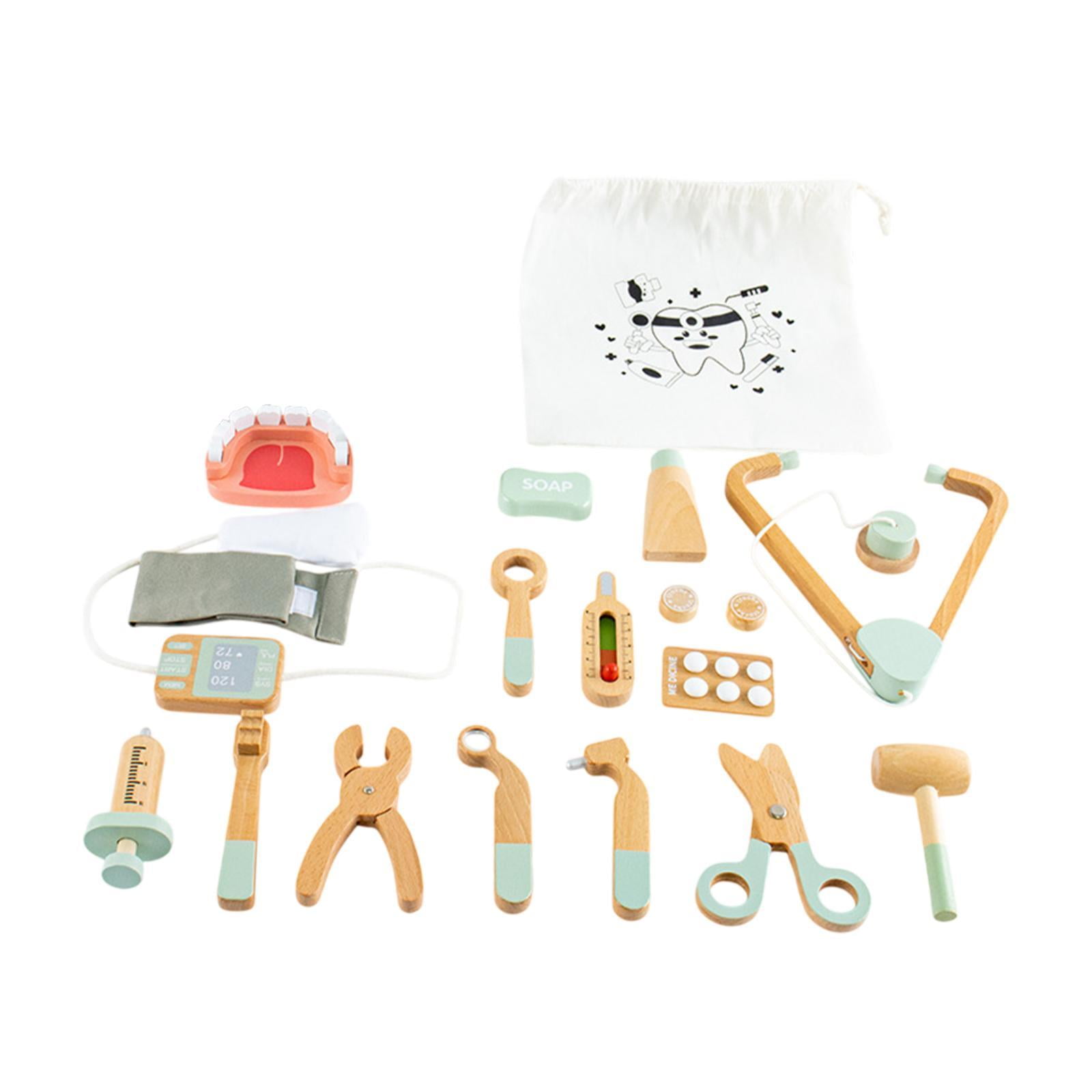 Aosekaa 17 Pieces Children Doctor Toy Set Kids Doctor Bag Motor Skills ...