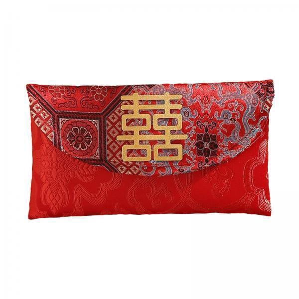 Aosekaa 2xChinese Wedding Red Envelopes Pouch Hong Bao for Engagement ...