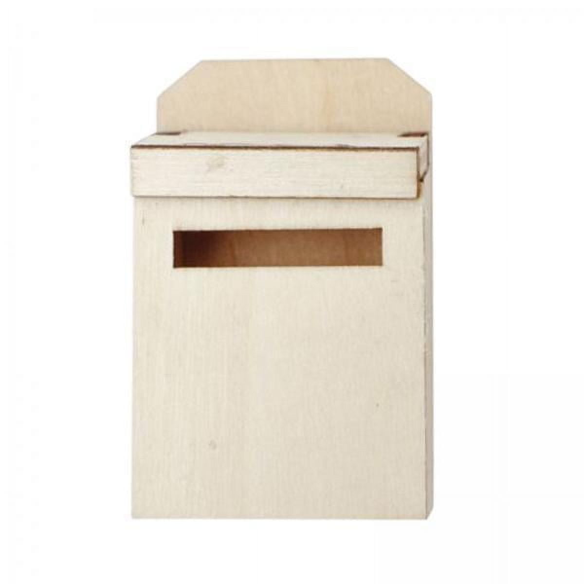 Aosekaa 5x1:12 Wooden Mailbox Pretend Toy with Mailbox Lid for Crafts ...