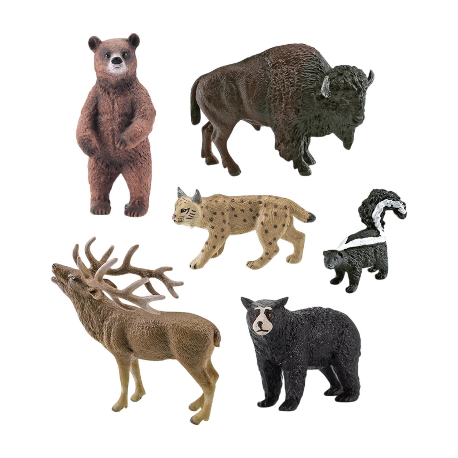 Aosekaa 6x Animals Figures Toys Animal Figurines Educational Wildlife ...