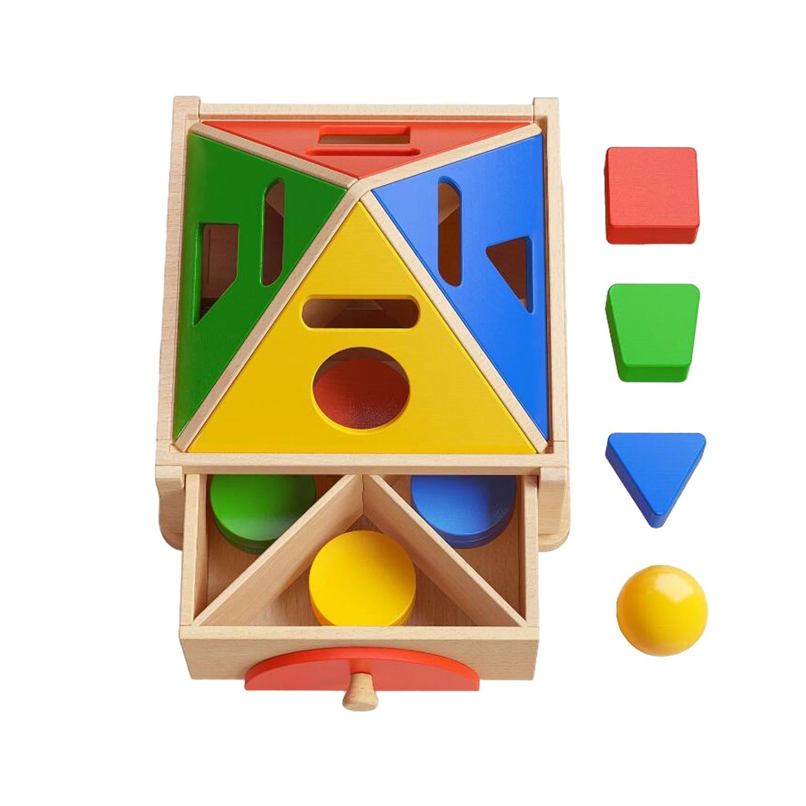 Aosekaa Color Shape Sorter Toy Montessori Toys Class Activity,Wooden ...
