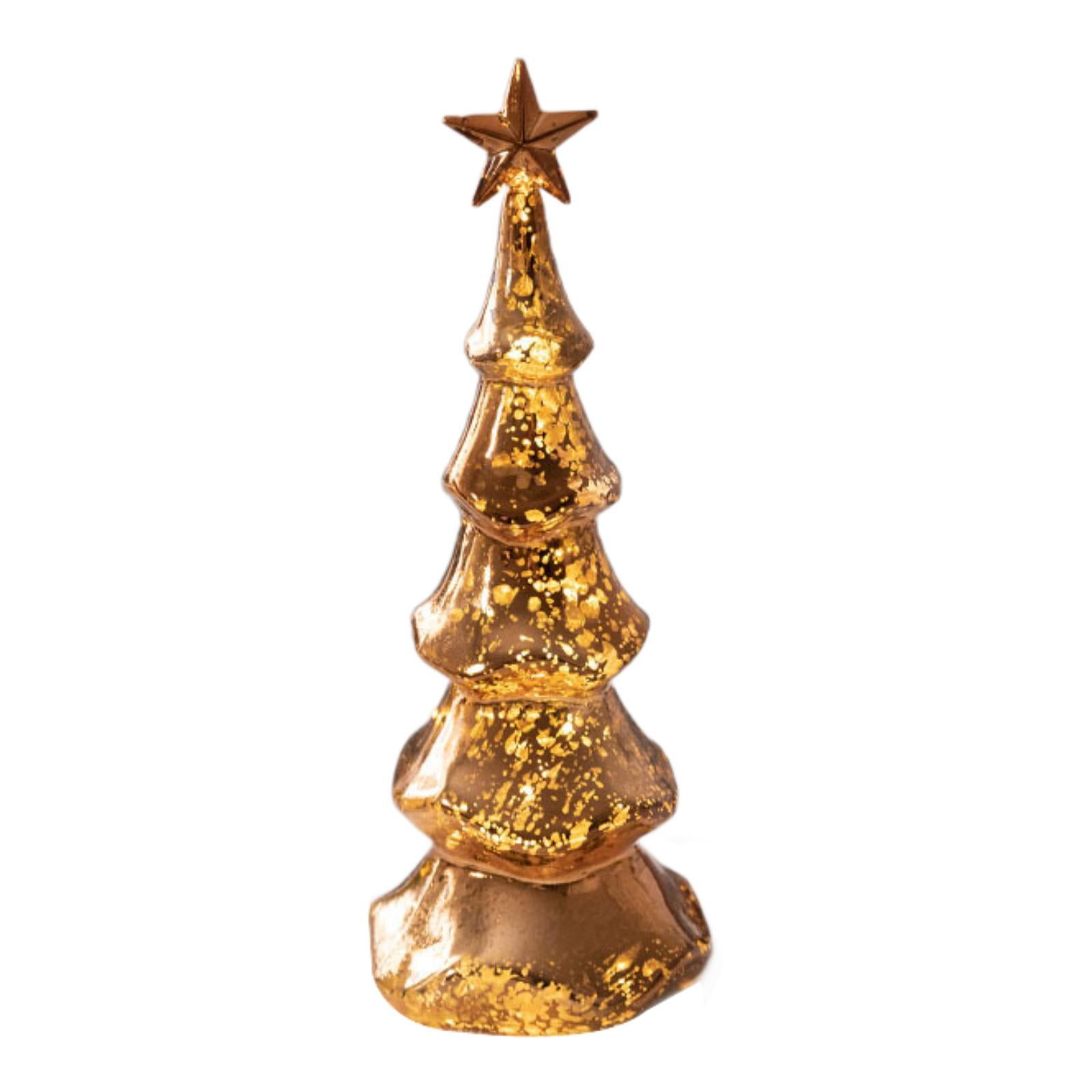 Aosekaa Glass Christmas Tree Figurine Light Christmas Decor Table ...