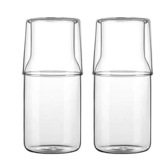 Aosijia 2 Pack Bedside Water Carafe Set with Tumbler Glass Set for ...