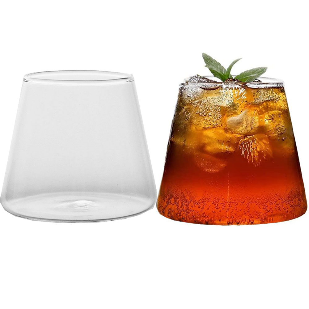 Aosijia 2 Pack Drinking Beverage Glass 10 OZ Mountain Fuji Shape Tea ...
