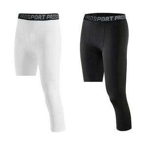 Shop One Leg Compression Pants for Sports and Fitness in Black