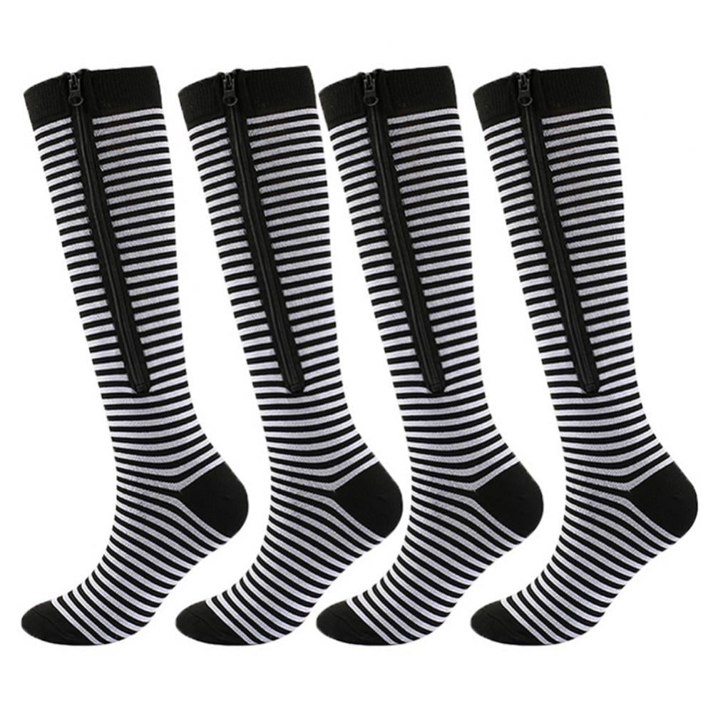 Aosijia 2 Pairs Zipper Compression Socks Women and Men Closed Toe ...