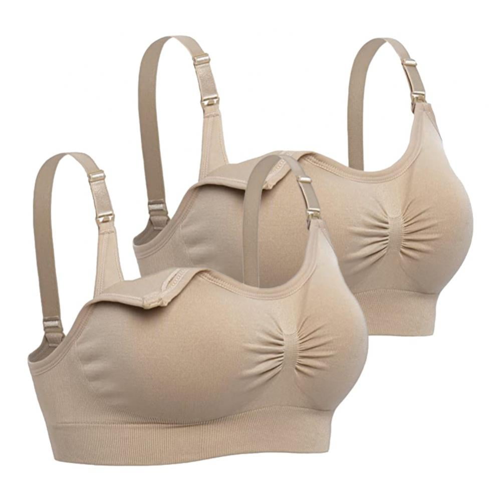 Aosijia 2 Pcs Nursing Bras for Breastfeeding Seamless Maternity Bra ...