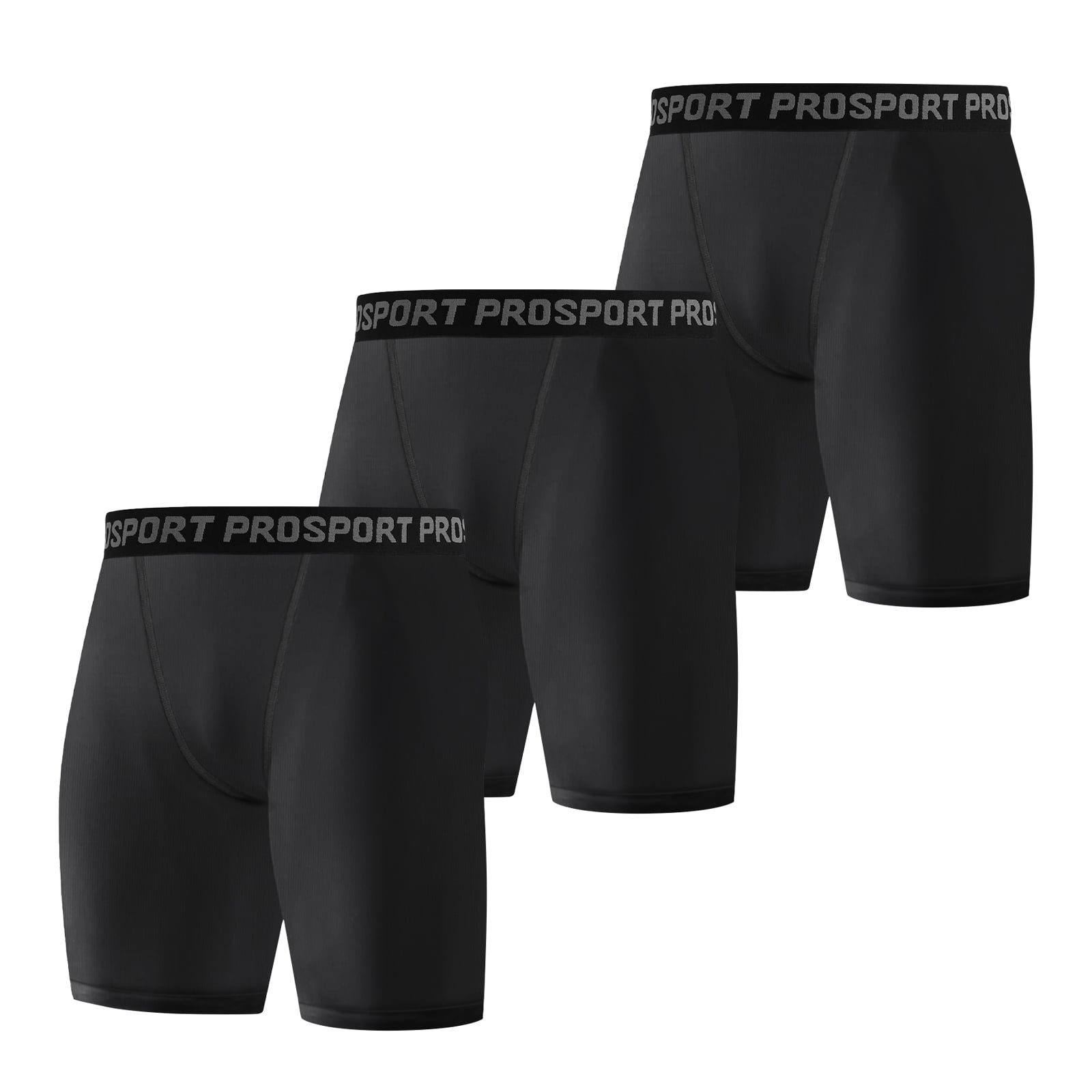 Aosijia 3 Pack Compression Shorts Mens Elastic Shorts Pants Performance ...