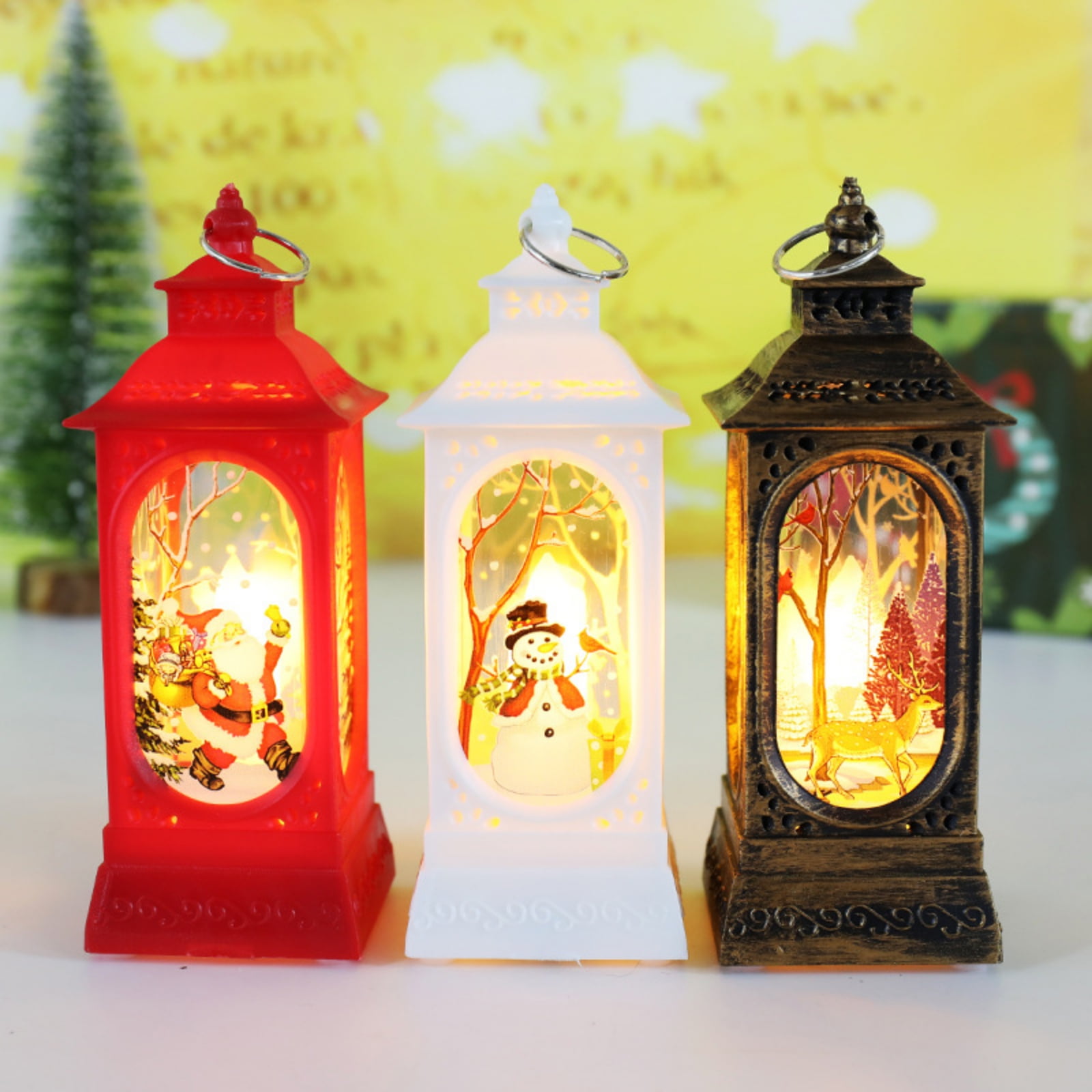 Aosijia 3Pcs Christmas Tabletop Lanterns Vintage Outdoor Candle Lantern ...