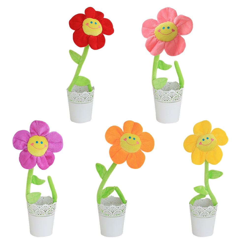 Aosijia 5Pcs Plush Sunflowers Stuffed Daisy Flowers with Bendable Stems ...