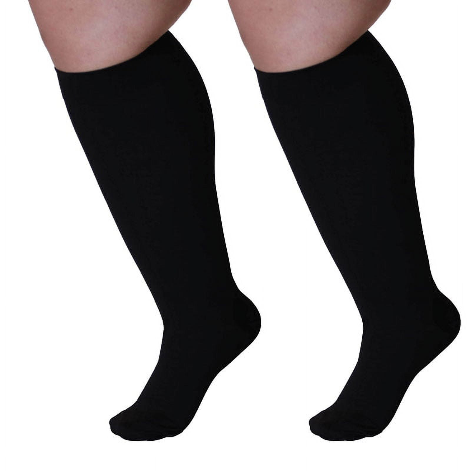 Aosijia 5XL 2 Pairs Compression Sock for Women Men Plus Size Extra Wide ...
