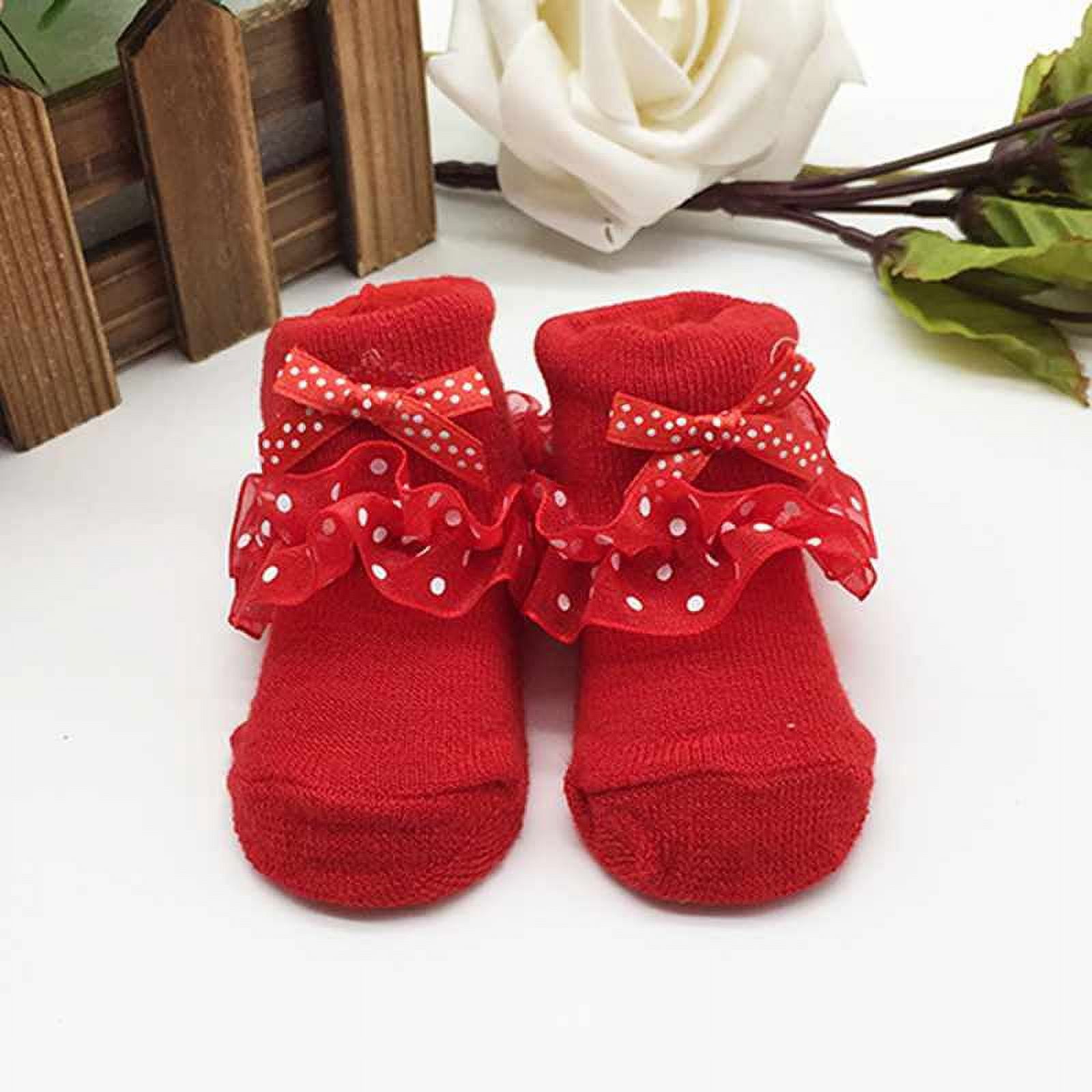 Aosijia 6 Pairs Baby Girls Cotton Sock Cuff Ruffle Lace Flower Short ...