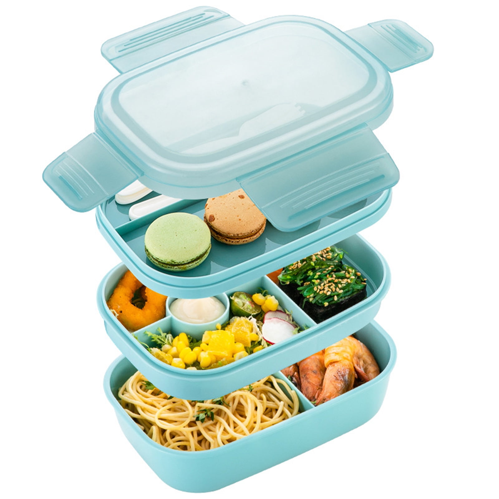 Aosijia Bento Box Lunch Box, 3 Stackable Bento Lunch Containers for ...