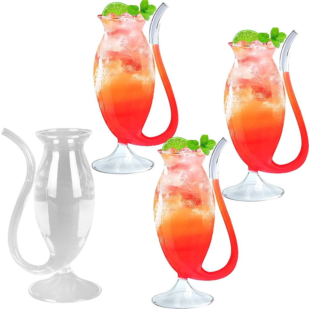 Aosijia Cocktail Wine Glasses 4 Pack 10.8oz Goblet Clear Glass with ...