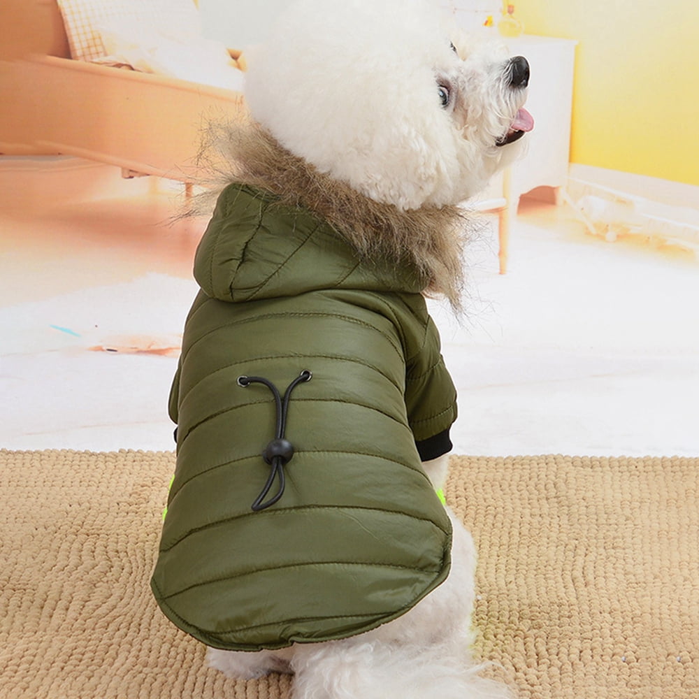 Aosijia Dog Winter Outfits Warm Pet Dog Coat with Hooded Puppy Jacket ...