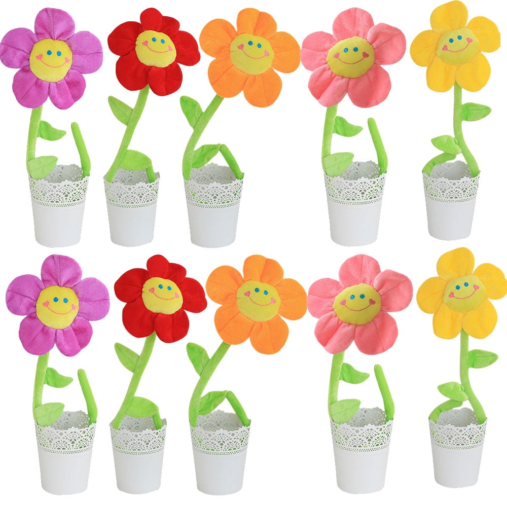 Aosijia Plush Flower Bendable Stems Colorful Stuffed Flowers Plush Toy ...