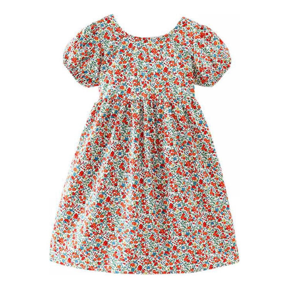 Aosijia Summer Girl Sweet Floral Open Back Cotton Dress Baby Toddler ...