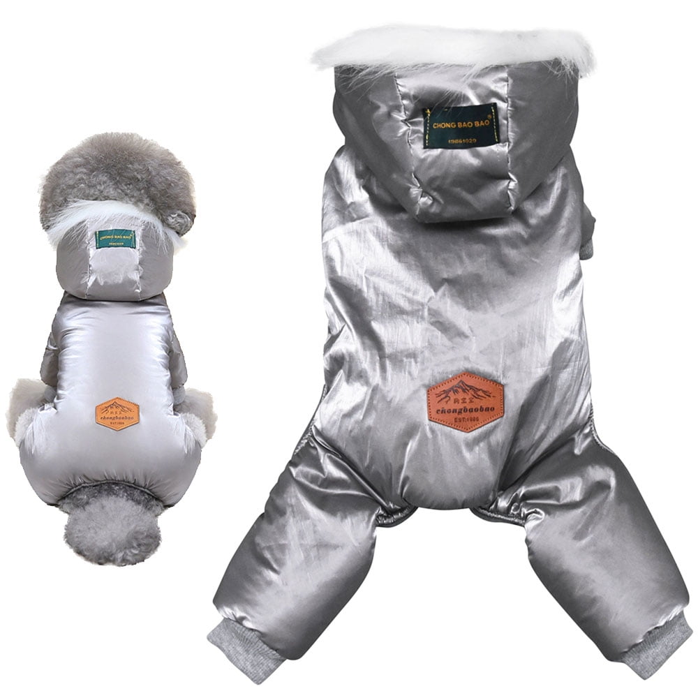 Aosijia Winter Pet Dog Clothes Super Warm 4-Legs Jacket with Hooded ...