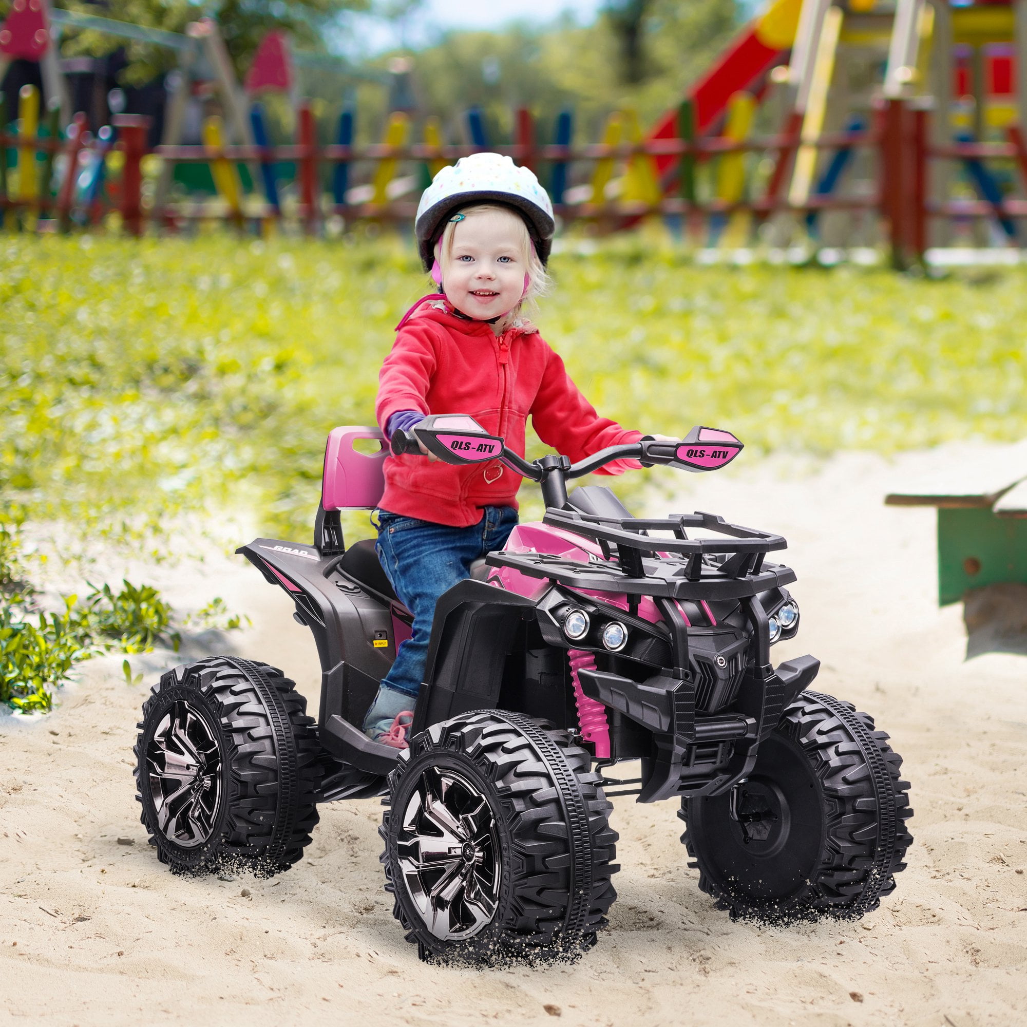 Aosom Kids ATV, 12V 4 Wheeler Ride on Quad Car Toy with Music ...