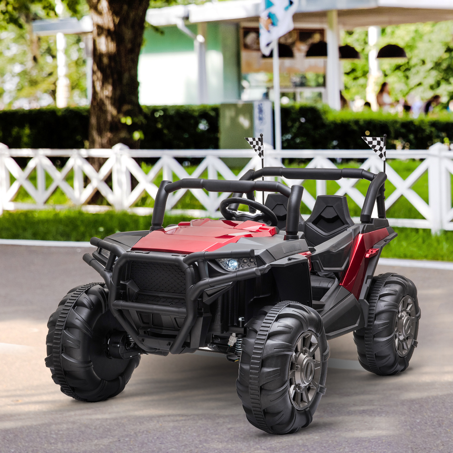 Aosom 12V Kids Electric UTV Truck Toy with Parental Remote, Bluetooth ...