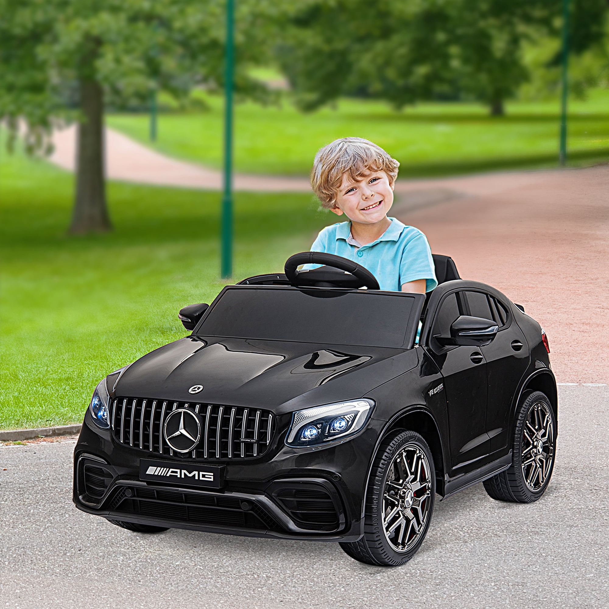 Aosom 12V Mercedes-Benz Licensed Electric Ride-On Toy Car for Toddlers ...