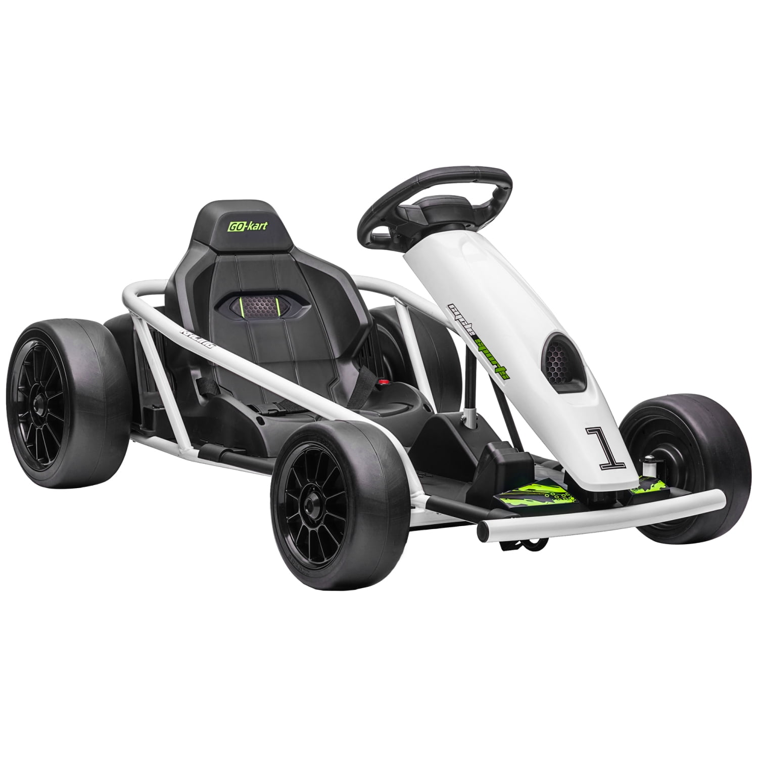 Aosom 24V 8.1 MPH Electric Go Kart Drifting Car Battery Powered Ride on ...