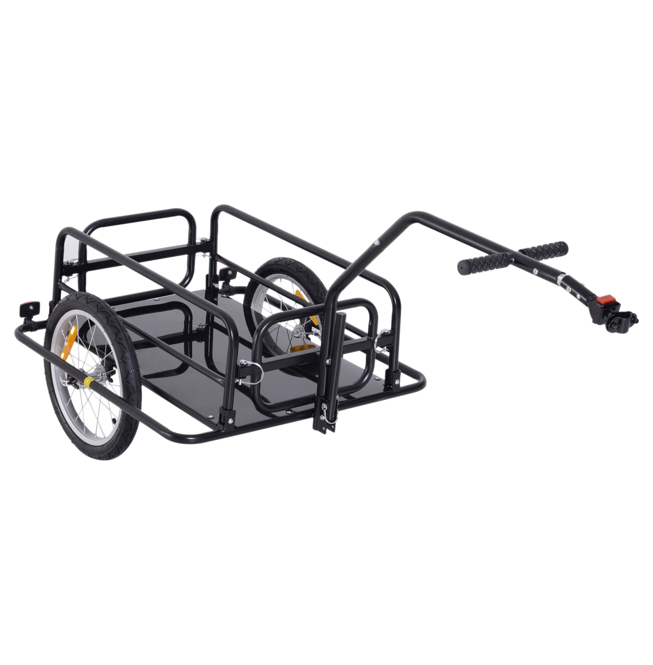 Aosom Bike Cargo Trailer, Bicycle Trailer, Heavy-Duty Bike Wagon Cart ...