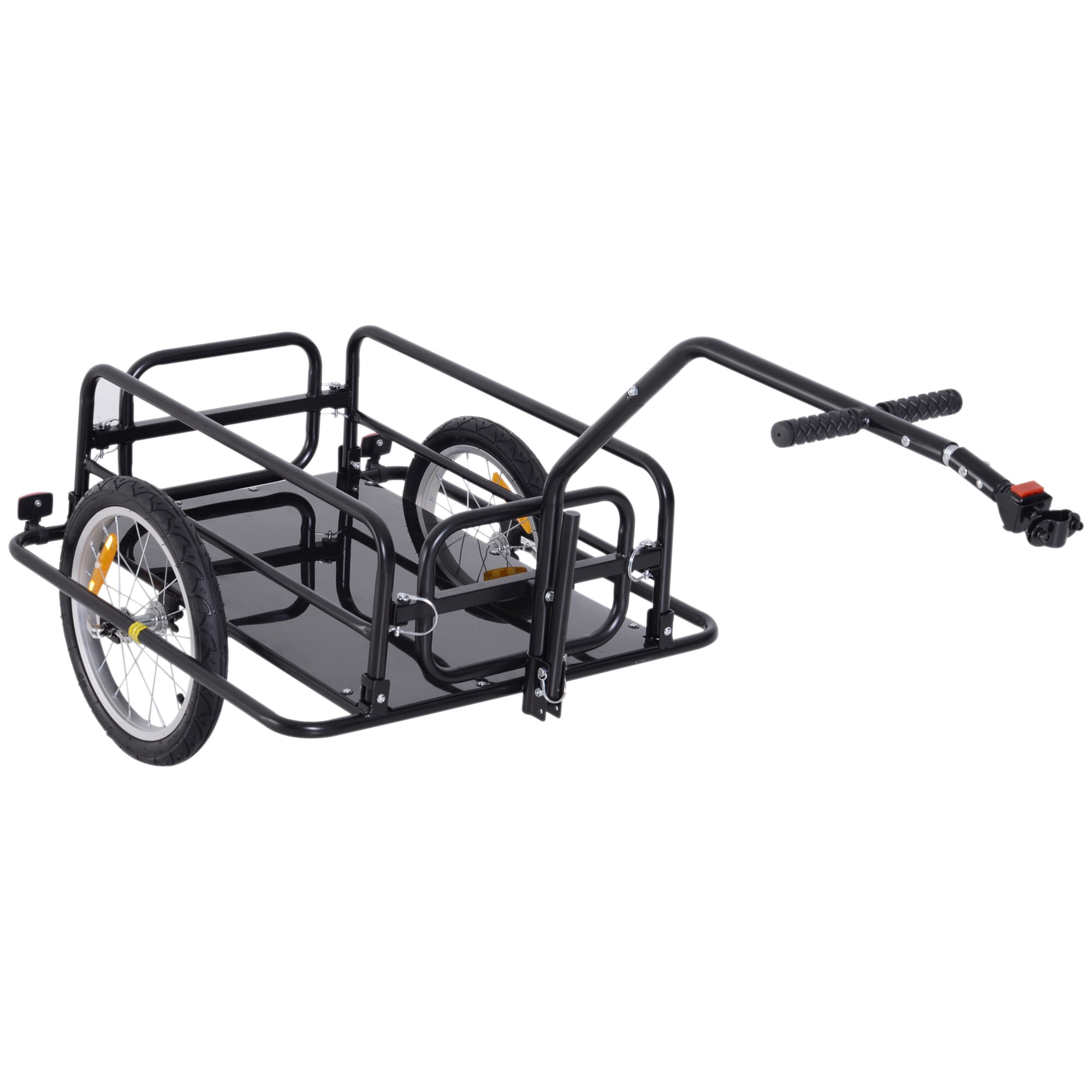 Aosom Bike Cargo Trailer, Bicycle Trailer, Heavy-Duty Bike Wagon Cart ...