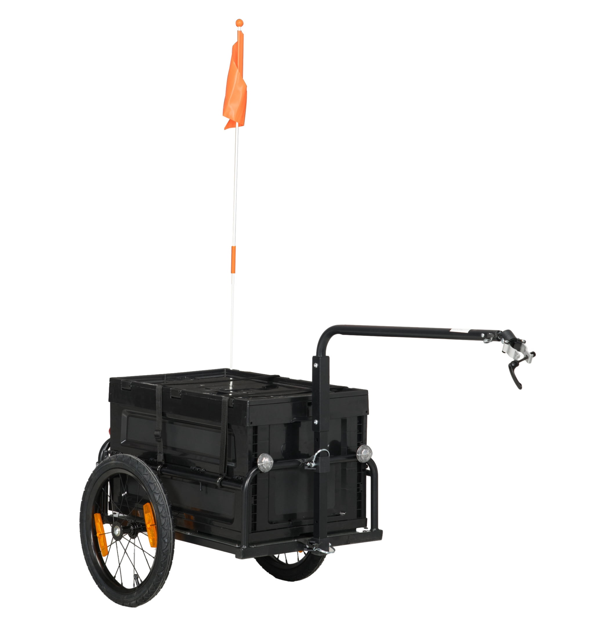 Aosom Bike Cargo Trailer - Bicycle Trailer Wagon with 16" Wheels ...