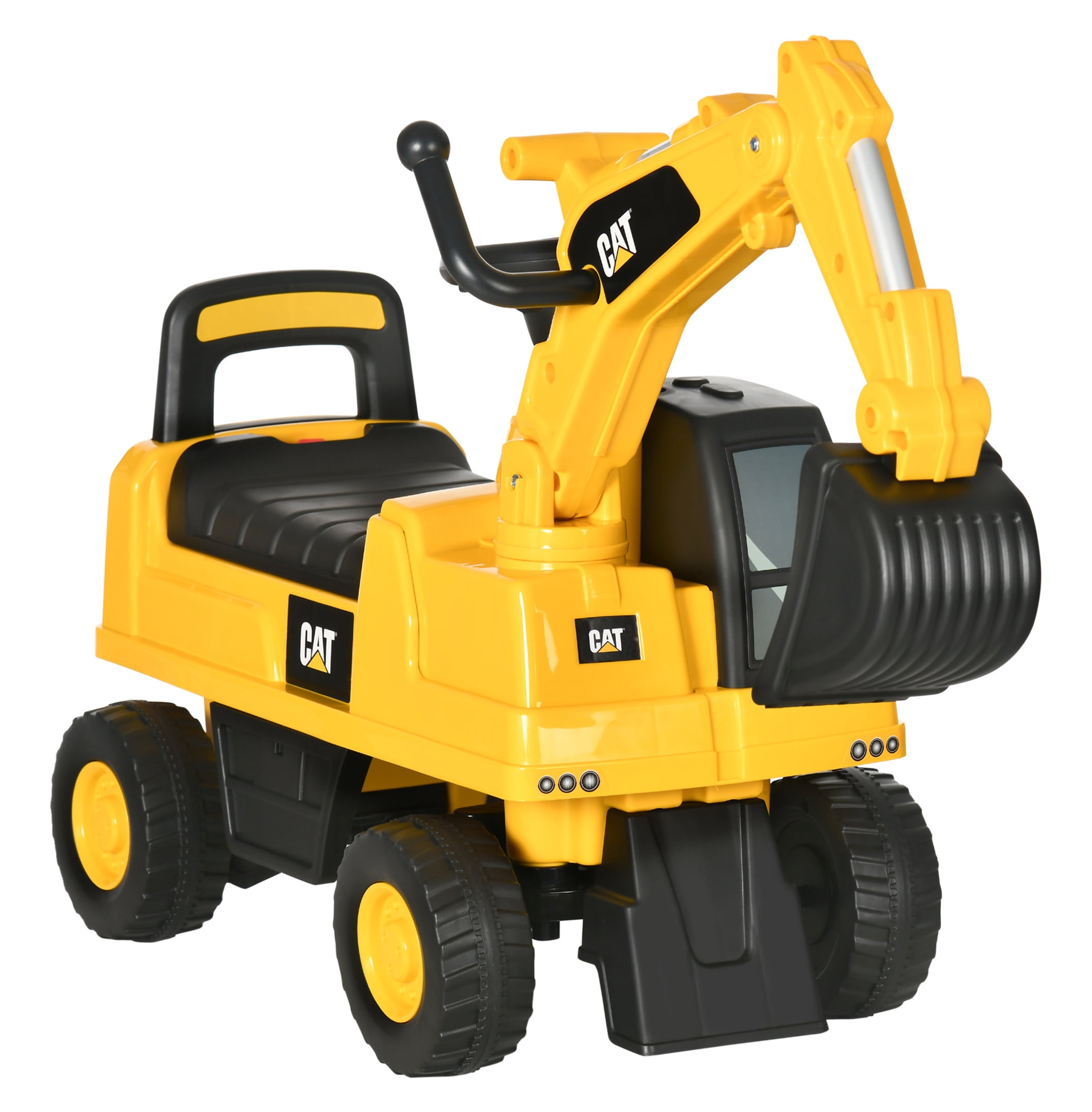 Aosom Excavator Ride on Toy, CAT Licensed Kids Manual Pedal Ride on ...