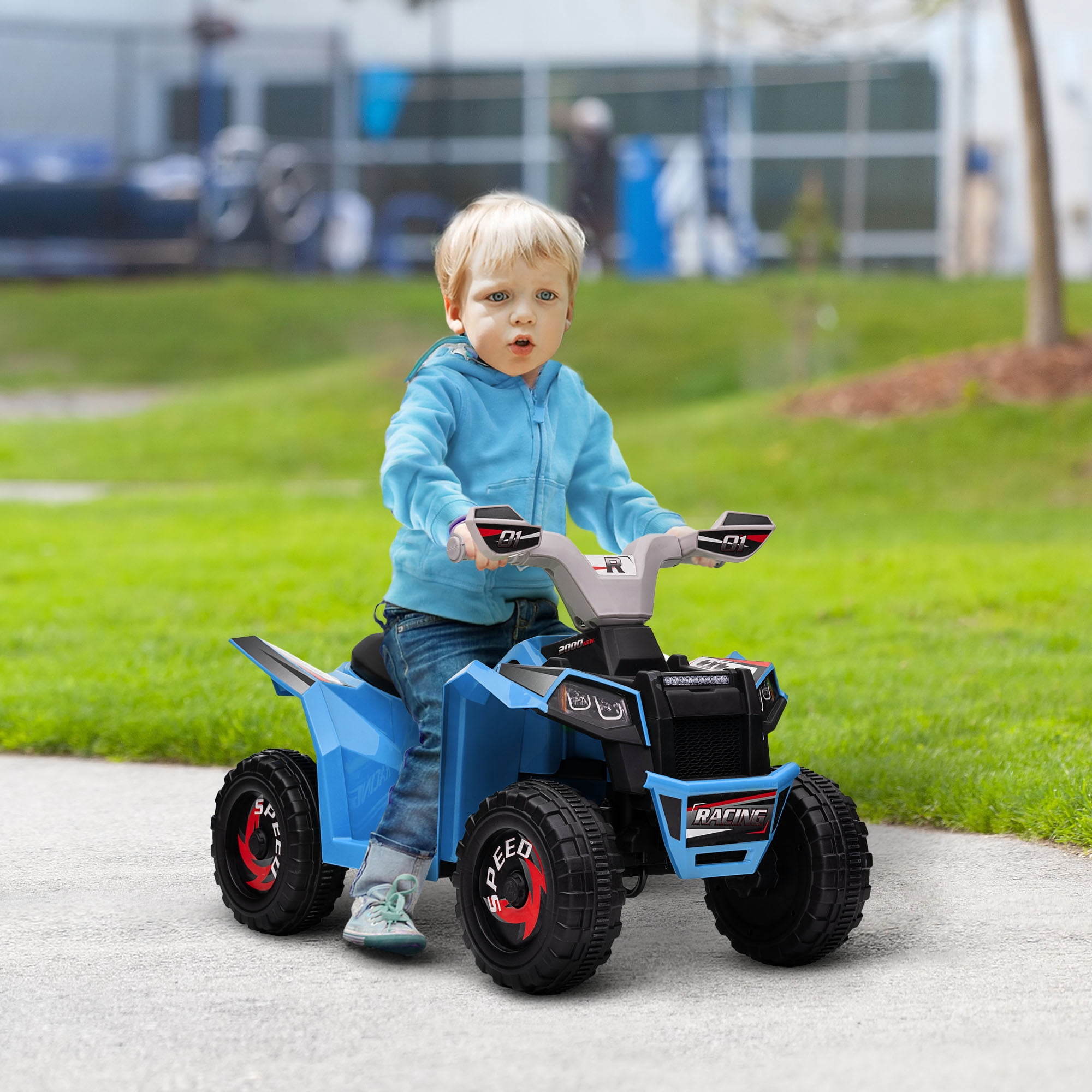 Aosom Kids ATV Quad Car, 6V Four-Wheeler for Kids with Forward Backward ...