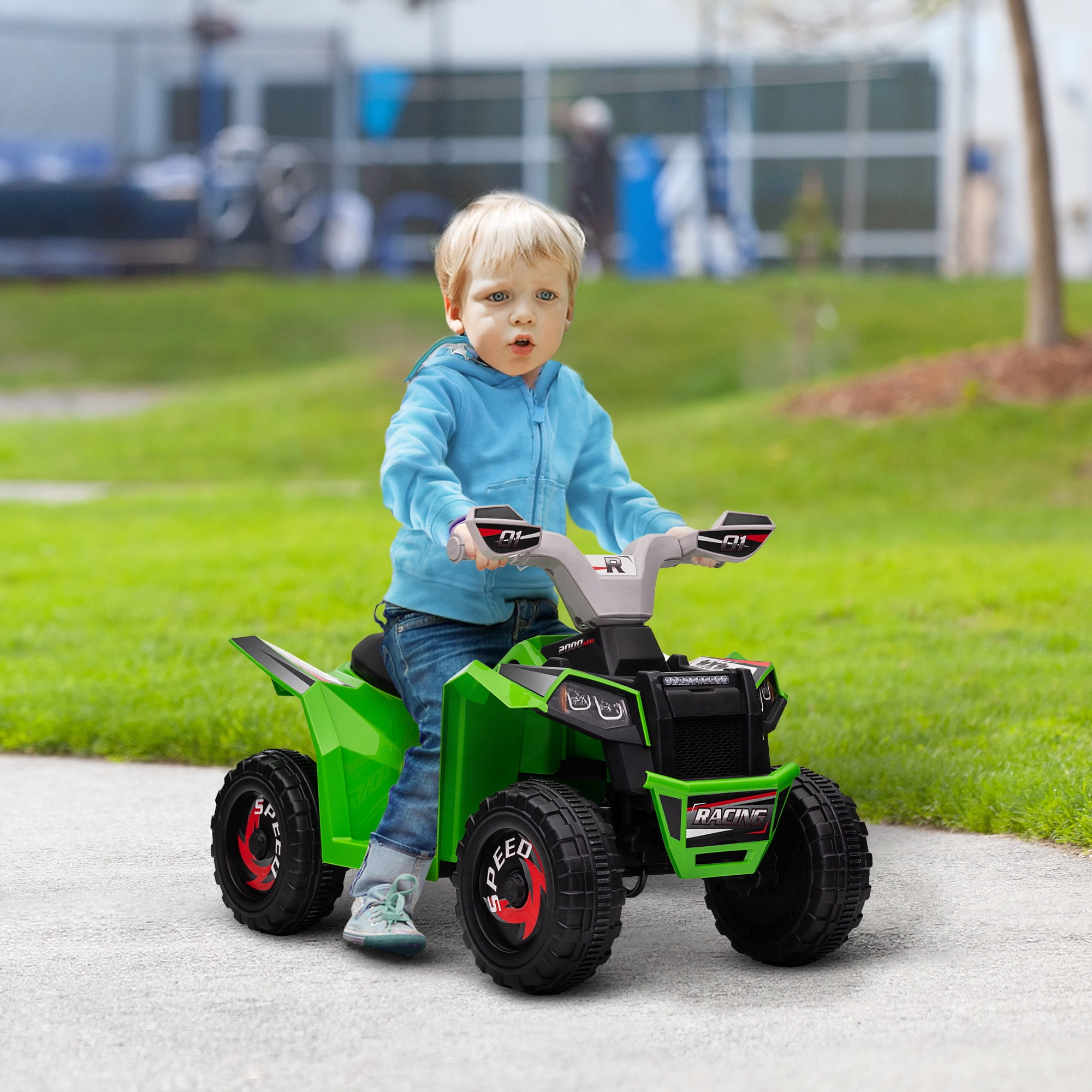 Aosom Kids ATV Quad Car, 6V Four-Wheeler for Kids with Forward Backward ...