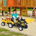 Aosom Kids Ride-On Excavator, Pedal Car Bulldozer with Real Working ...