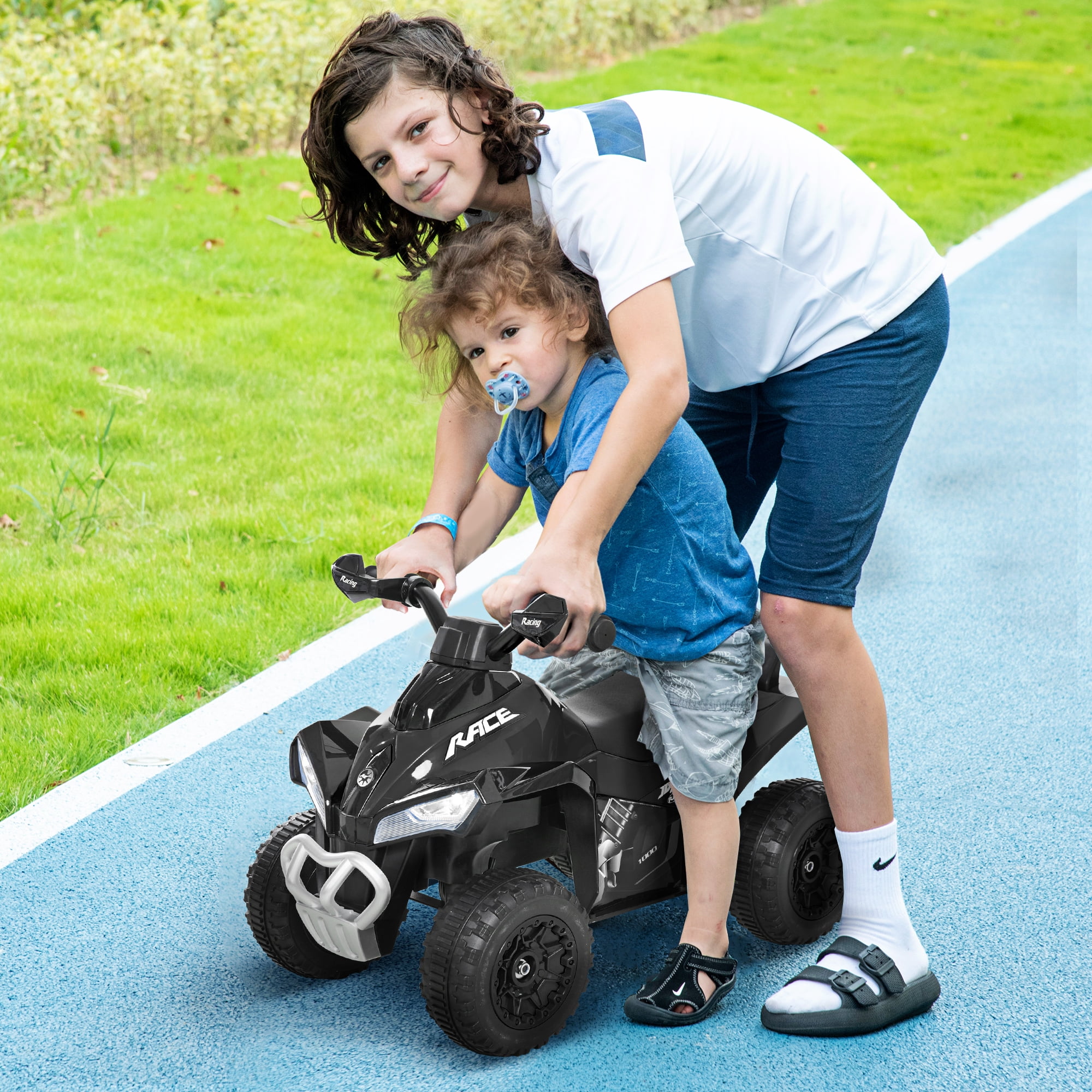 Aosom NO Power Ride on Push Car for Kids 4 Wheels Foot-to-Floor Sliding ...