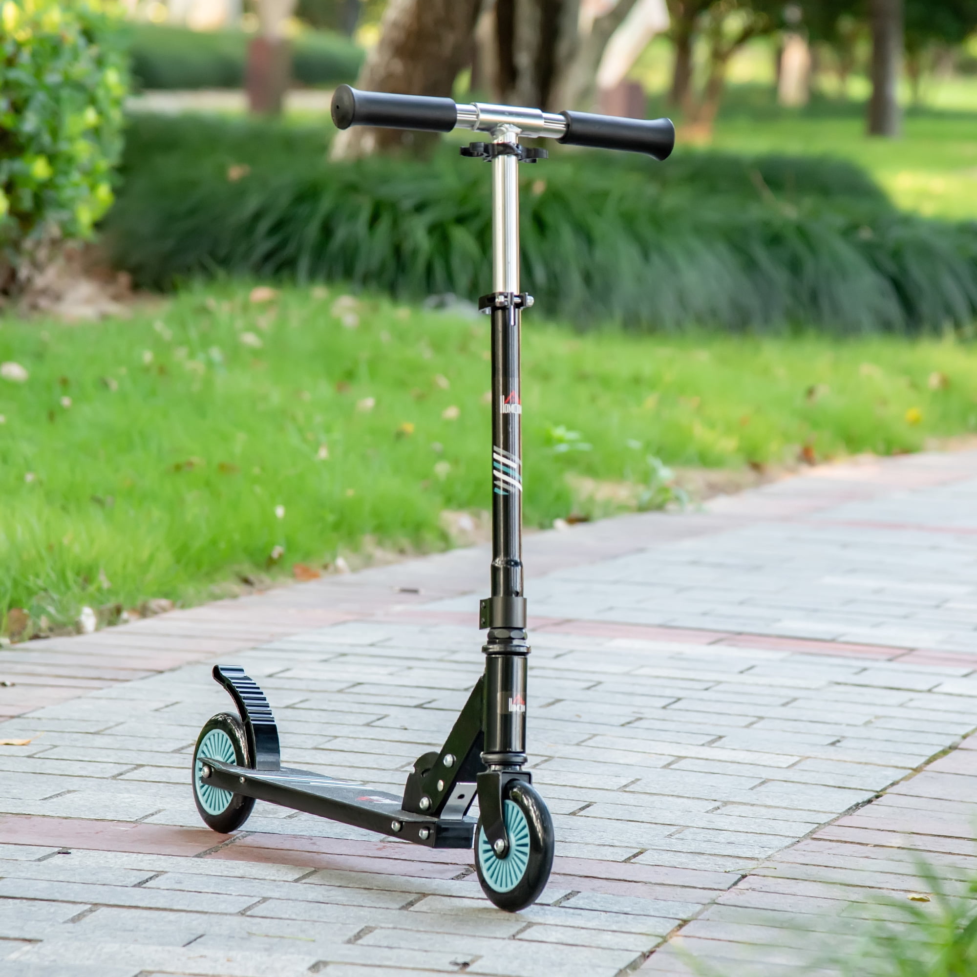 Aosom One-click Folding Kids Kick Scooter w/ Adjustable Handlebar, Push ...