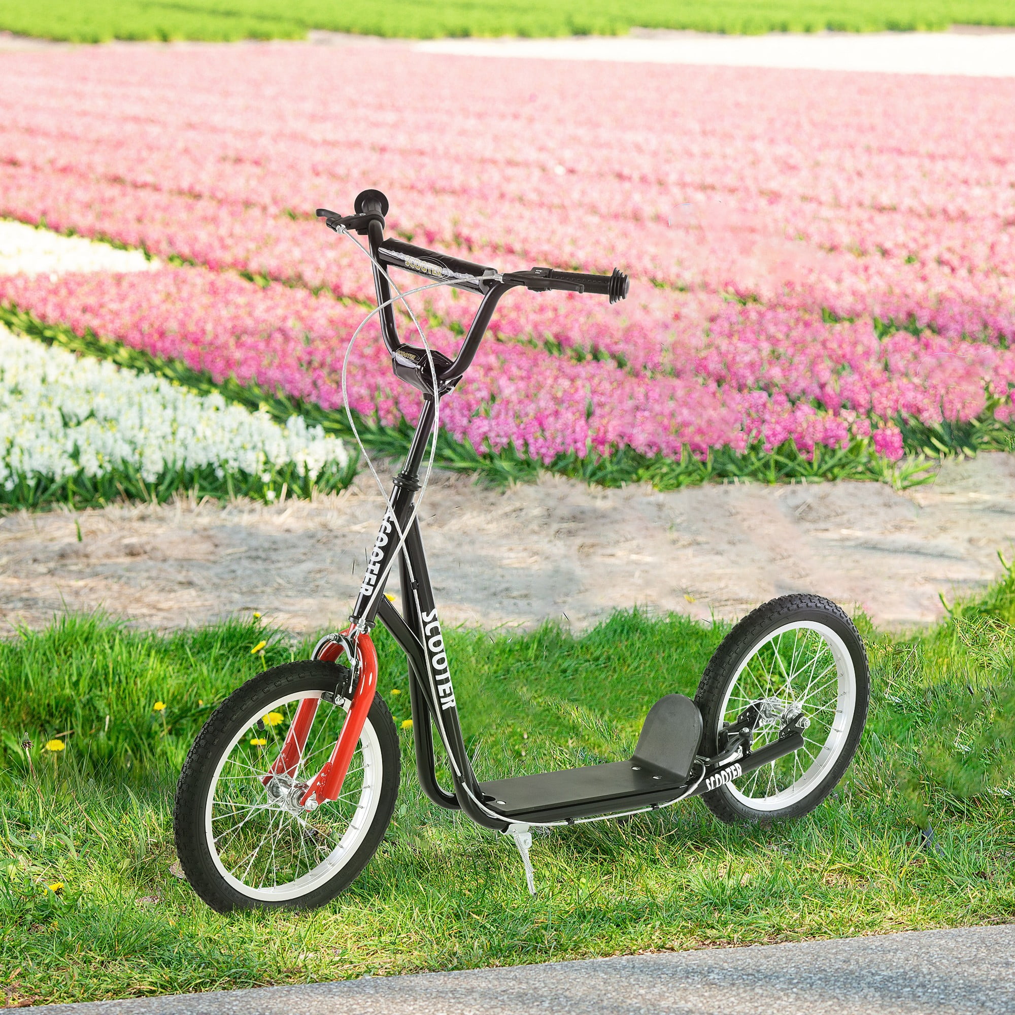 Aosom Youth Scooter, Teen Size Road Kick Scooter w/ Front and Rear Dual ...