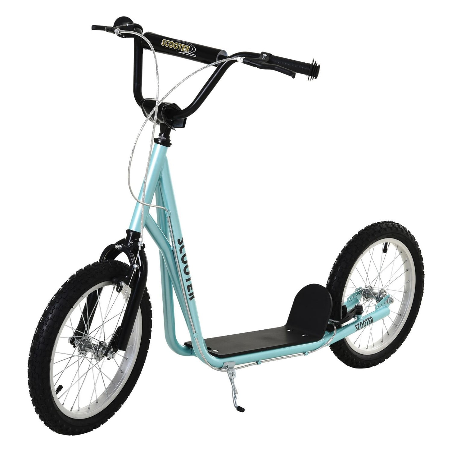 Aosom Youth Scooter with Adjustable Handlebar Kick Scooter with Dual ...