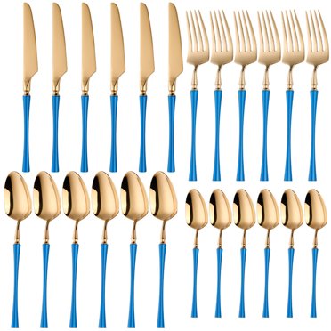 Walmart's 20-Piece Blue Silverware Set, Complete Stainless Steel ...