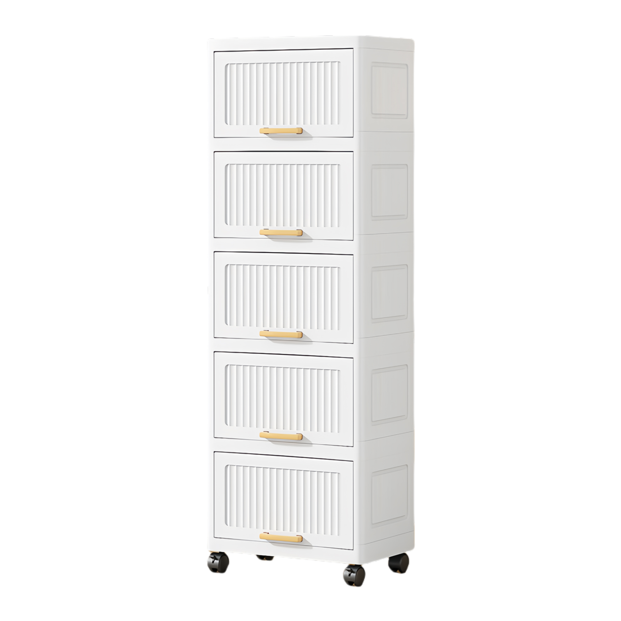 Aoteuk 4 Tier Flip Open Storage Box With Wheels, Tall Dresser, Plastic ...