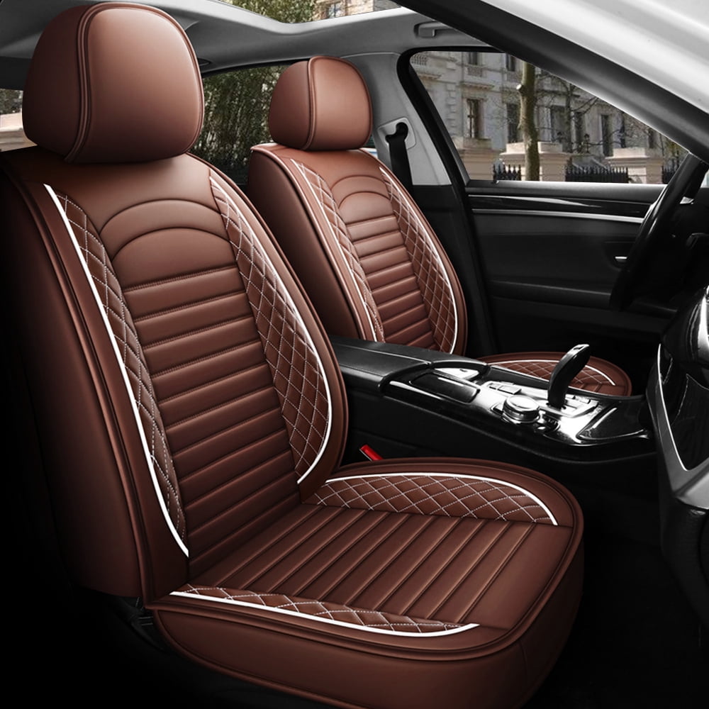 Aotiyer Full Set Car Seat Covers, Crown PU Leather Car Seat Cover Full ...